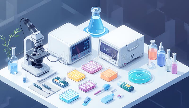 AI-Generated Lab Scene stock illustration. Illustration of lighting ...