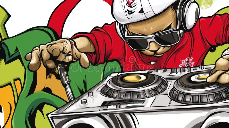 AI-Generated DJ Graffiti Art Stock Illustration - Illustration of ...