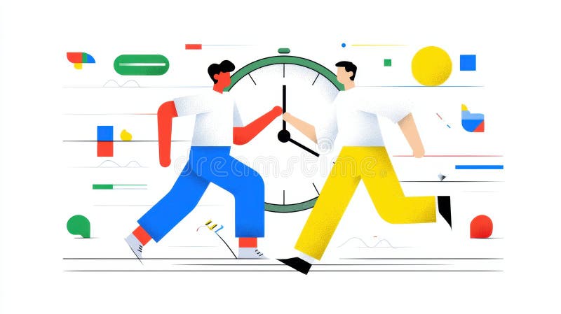 Racing Against Time stock illustration. Illustration of deadline ...