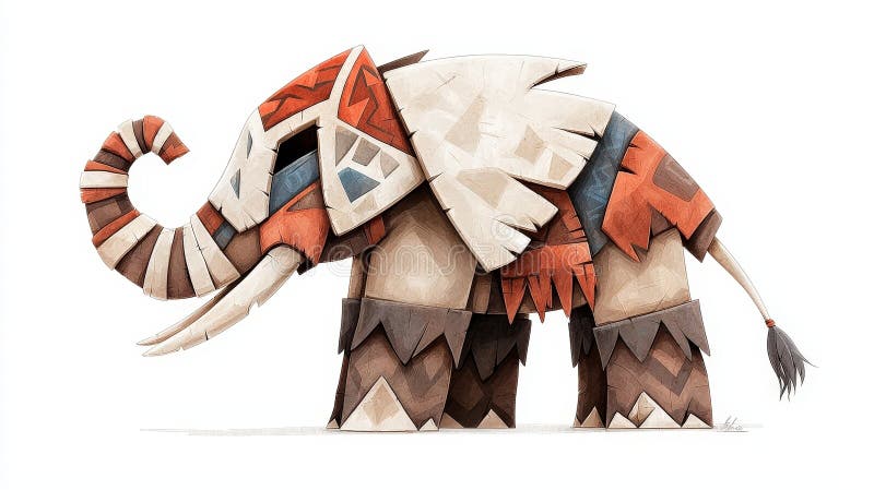 Colorful Geometric Elephant Illustration in Bright Tones with Creative ...