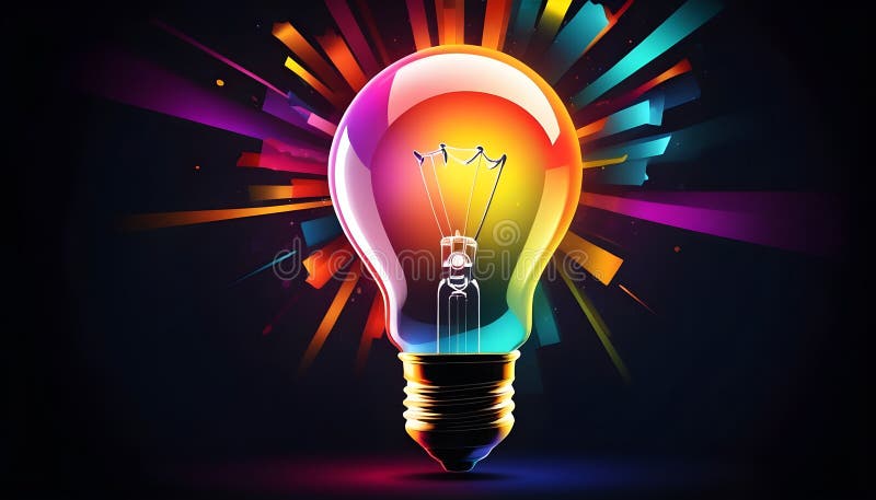Creative Idea Concept Illustration with Glowing Light Bulb Stock ...