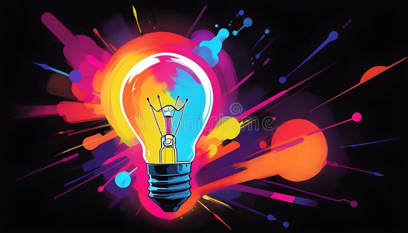 Creative Idea Concept Illustration with Glowing Light Bulb Stock ...