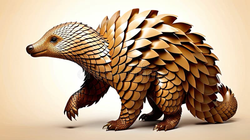 Vibrant Illustration of Golden Pangolin. Stock Illustration ...