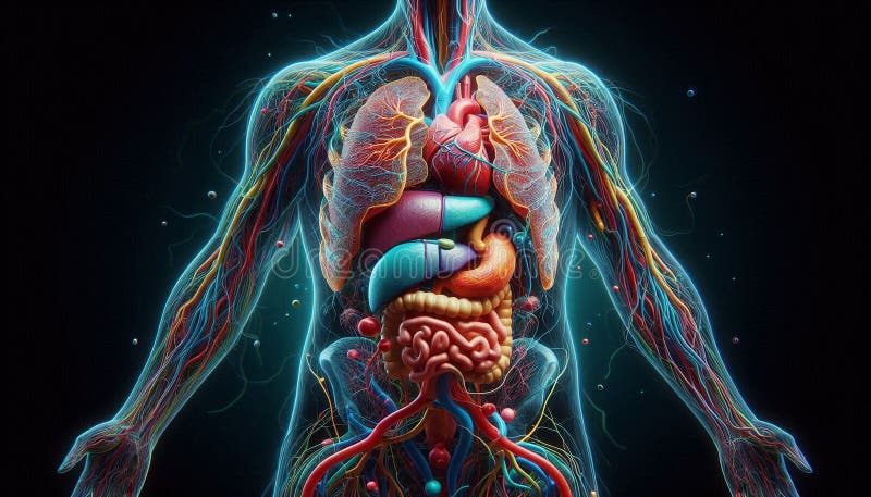 Detailed Human Anatomy with Colorful Systems Stock Illustration ...