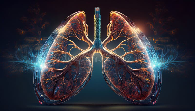 Vibrant Illustration of Human Lungs with Stock Photo - Image of ...