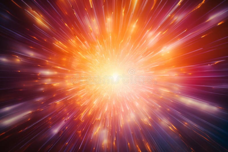 Vibrant Illustration of Light Burst with Speeding Particles in Cosmic ...
