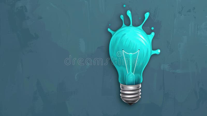 A Vibrant Illustration of a Lightbulb Pops Against a Grey Backdrop ...