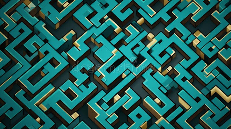 Vibrant Illustration of a Maze Pattern with Intricate Details, High ...