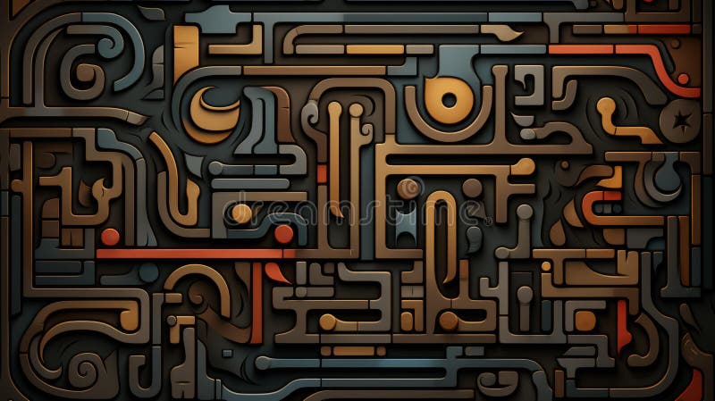 Vibrant Illustration of a Maze Pattern with Intricate Details, High ...