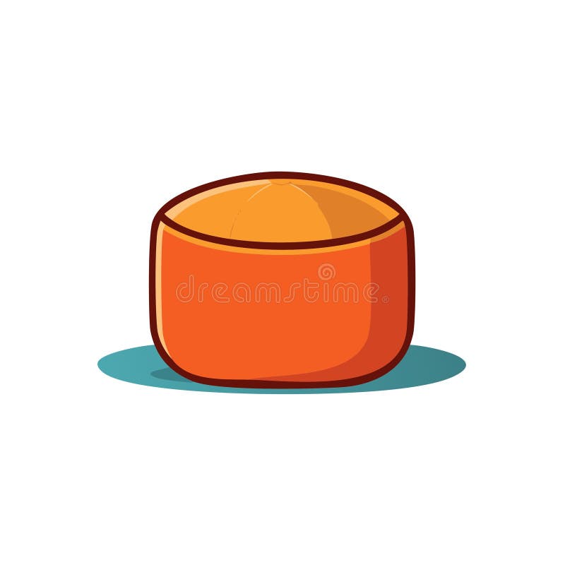 Vibrant Illustration of an Orange Pot with Rounded Design and Light ...