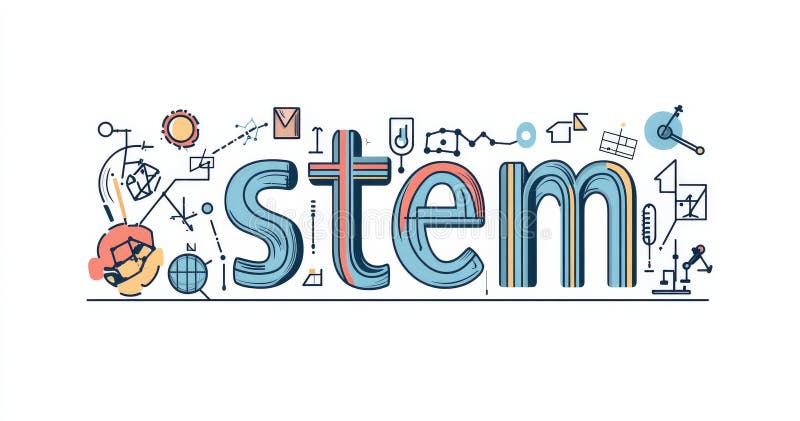 Colorful STEM Concept Illustration with Various Educational Elements ...