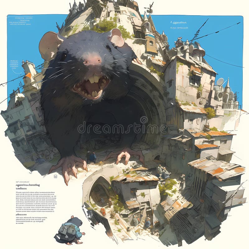 Mighty Mouse: Powerful Rodent in Urban Jungle. Stock Illustration ...