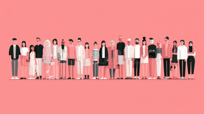 Diverse Community Portrait stock illustration. Illustration of society ...