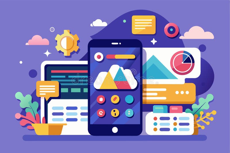 A Vibrant Illustration Showcasing Customizable App Data with a ...