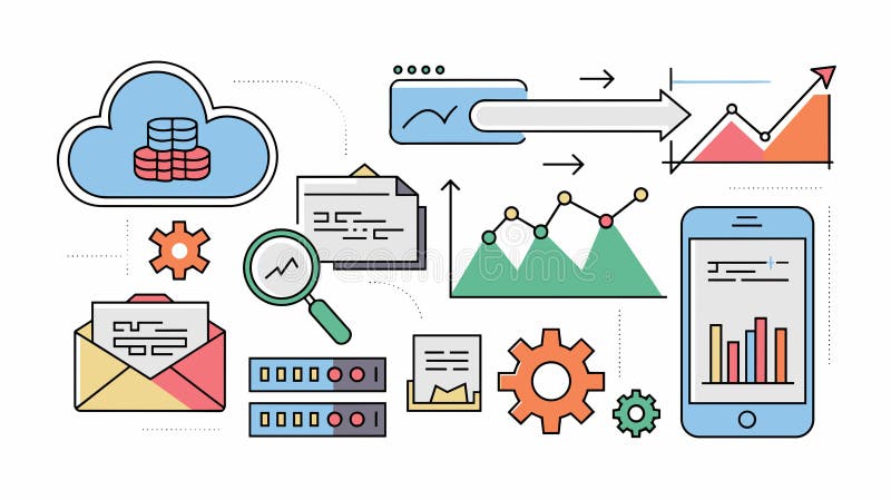Modern Data Analytics and Cloud Storage Illustration Stock Vector ...