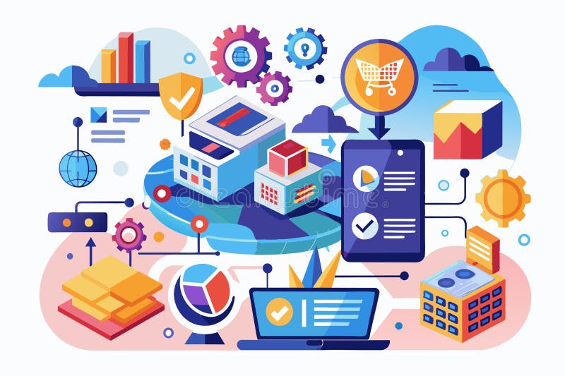 A Vibrant Illustration Showcasing Digital Transformation with ...