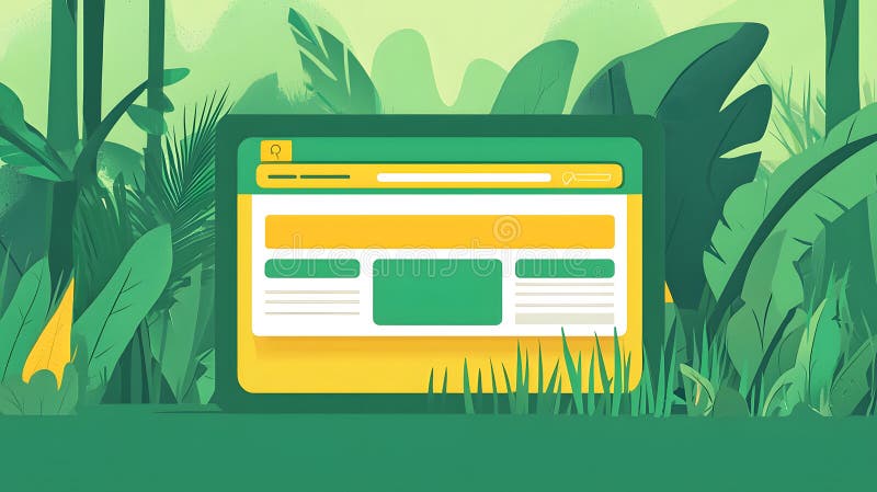 Website Interface Design in Lush Tropical Jungle Setting Nature ...