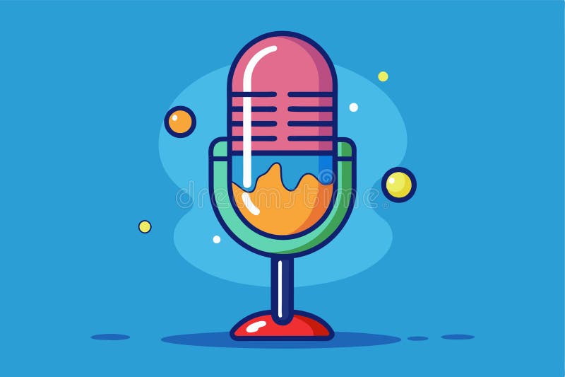 A Vibrant Illustrative Design Featuring a Colorful Microphone ...