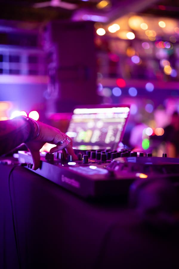 DJ in Action at a Night Club Stock Photo - Image of lights, djing ...