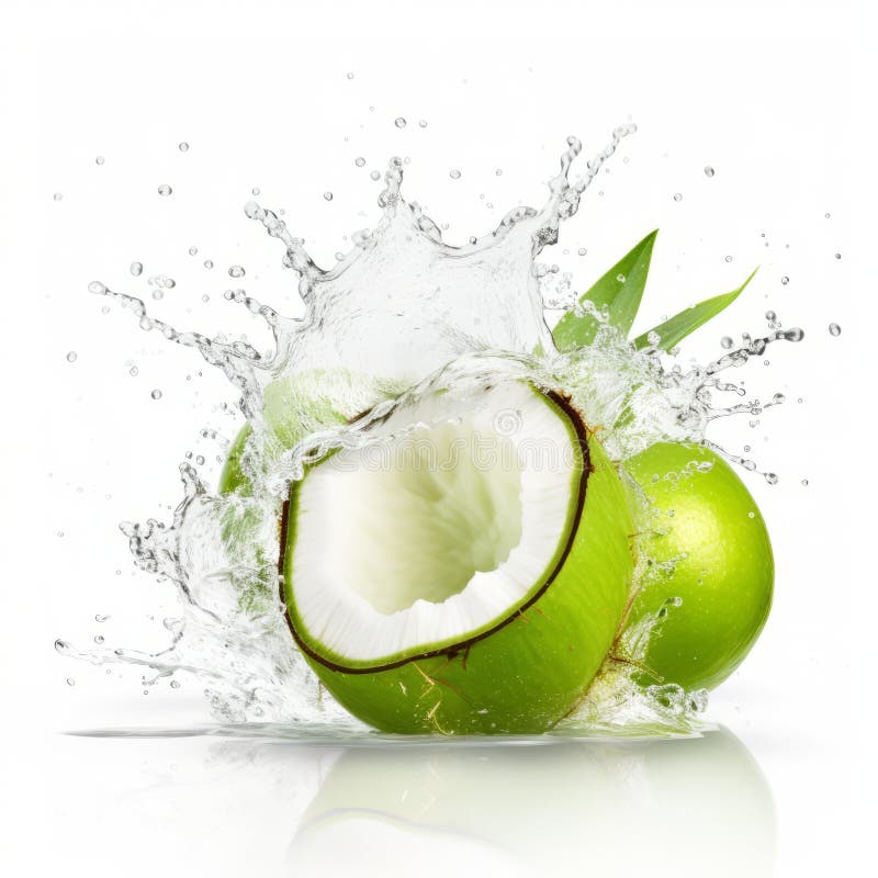 Innovative Coconut Splash: Detailed Composition with Elaborate Fruit ...