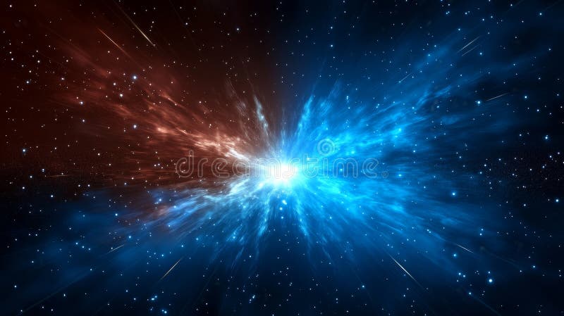 Cosmic Collision Nebula Burst a Vibrant Image Depicting a Powerful ...