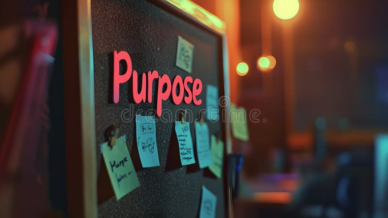 Purposeful Workspace with Colorful Sticky Notes and Inspirational ...