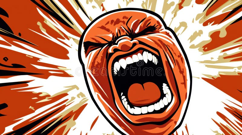 AI-Generated Screaming Face Stock Illustration - Illustration of ...