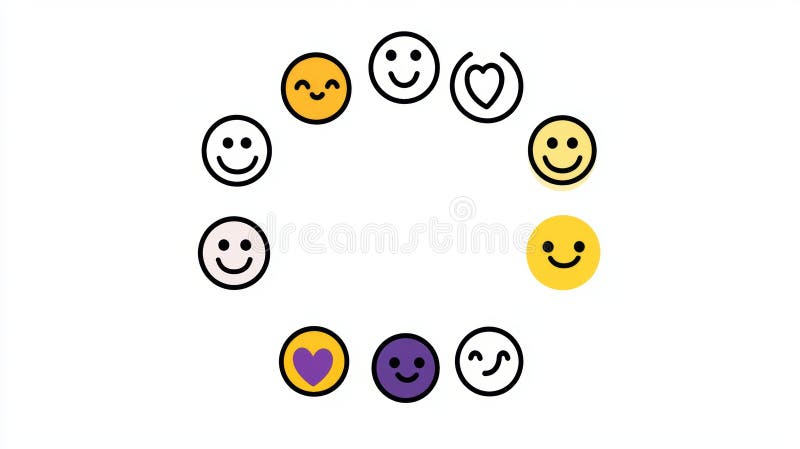 Circular Emoji Mood Ring stock illustration. Illustration of bright ...