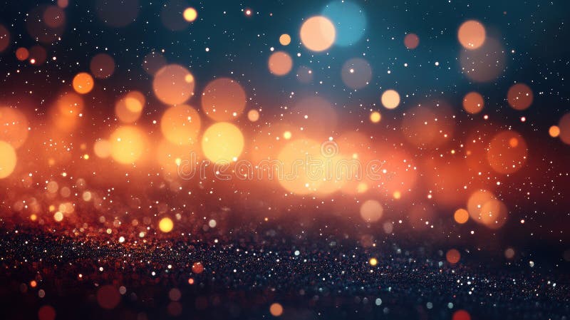 Soft Focus Bokeh Lights with Glittery Background in Warm Tones Stock ...
