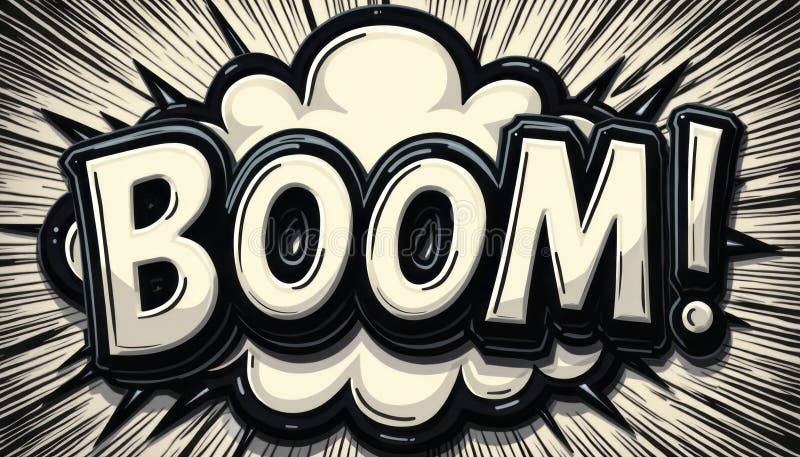 Dynamic Comic-style Explosion with the Word BOOM Stock Image - Image of ...