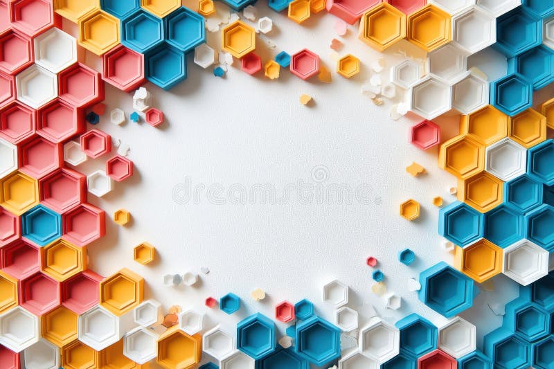 Colorful Hexagonal Pattern with 3D Design for Creative Backgrounds ...