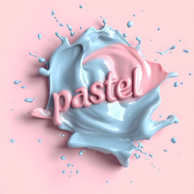 Eye-catching Liquid 3D Font in Pastel Colors for Creative Designs Stock ...