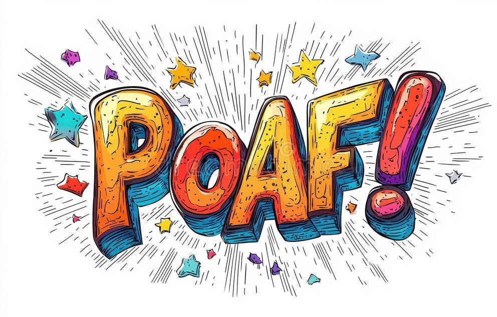 Colorful Comic Style Word Art with Explosive Energy Impact Stock Photo ...