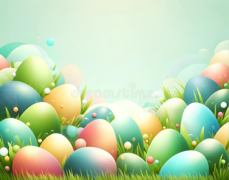 Colorful Easter Eggs in Spring Meadow, Easter Celebration Concept Stock ...