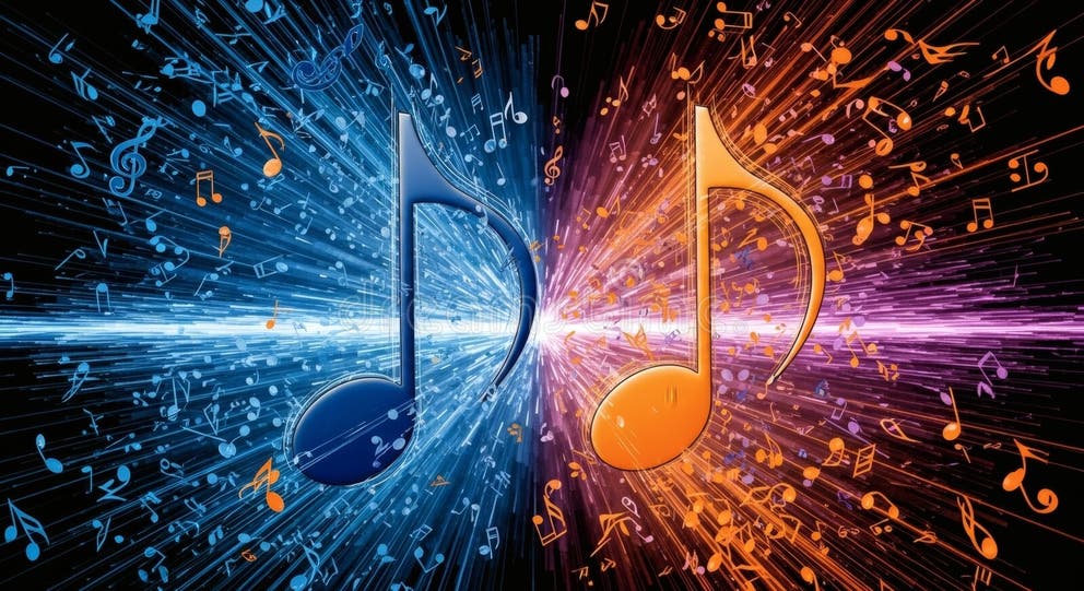 Musical Note Explosion stock illustration. Illustration of frequency ...