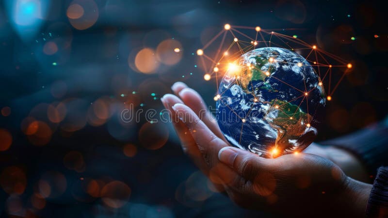Global Connectivity in Your Hands, Generative AI Stock Photo - Image of ...