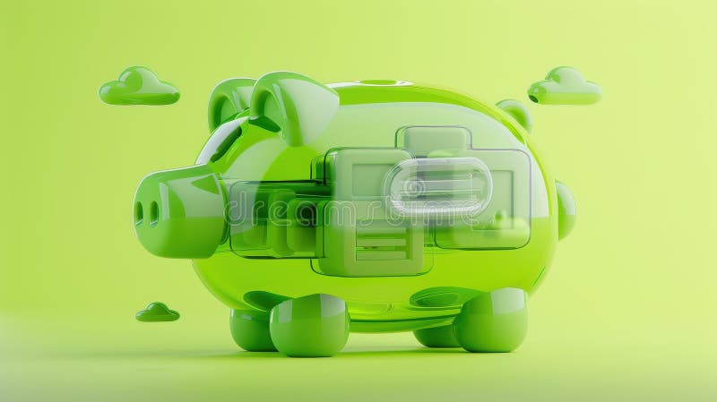 A Vibrant Image of a Hightech Piggy Bank Symbolizing Ebanking, Set ...