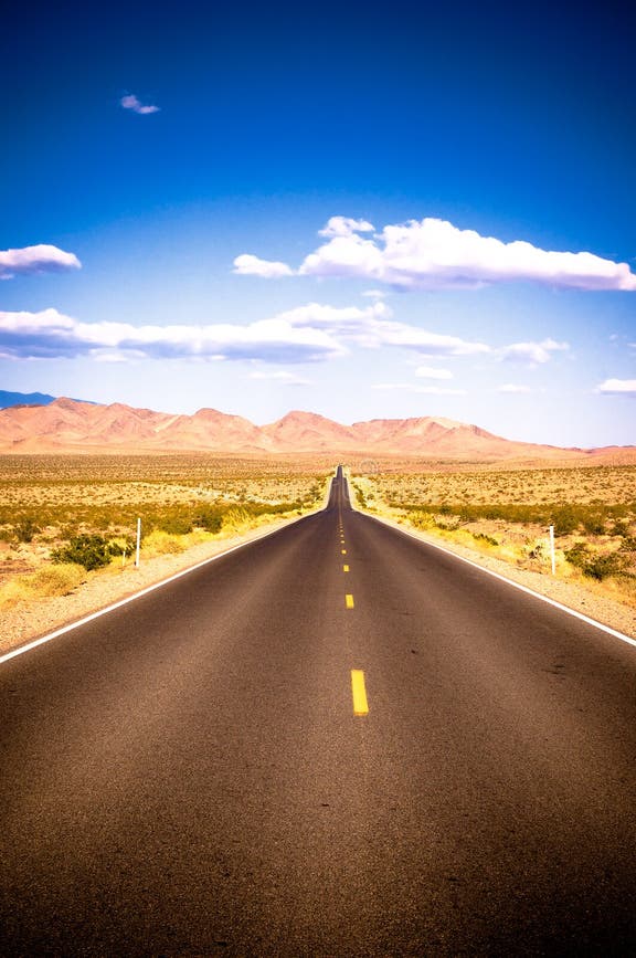 Vibrant Image of Highway and Blue Sky Stock Image - Image of plain ...