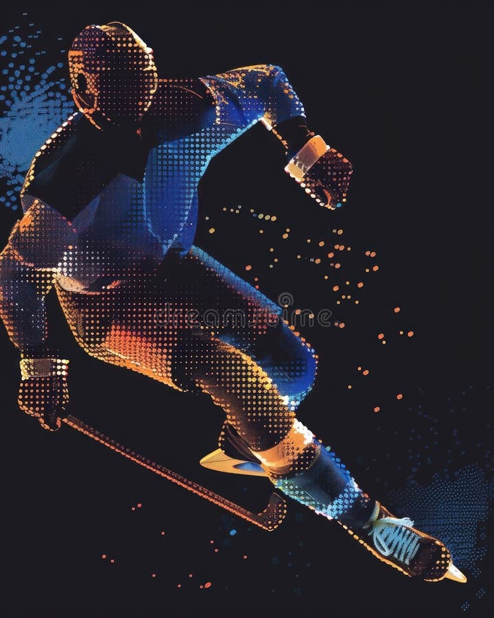 Vibrant Image of a Hockey Player in Motion, Capturing Dynamic Energy ...