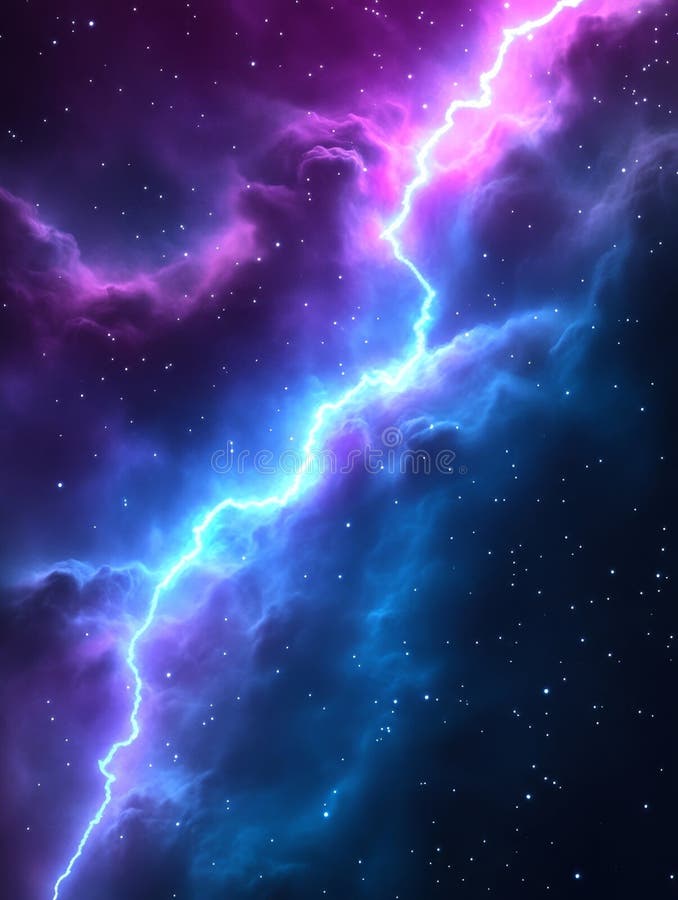 Cosmic Lightning Storm a Vibrant Image of a Lightning Bolt Striking ...