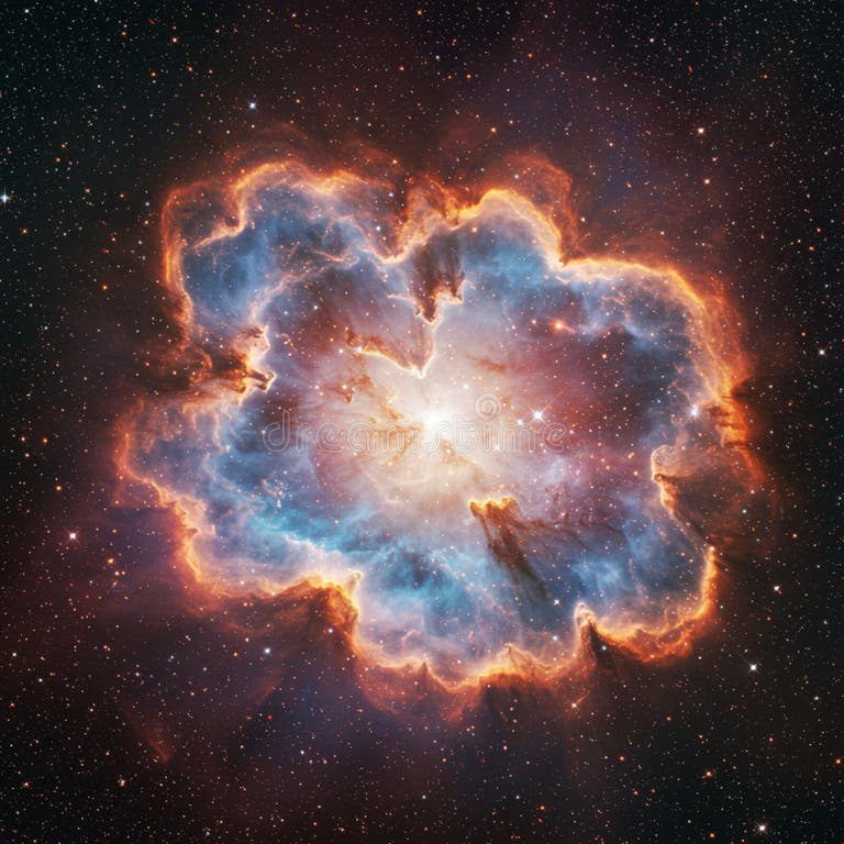 A Vibrant Image of a Nebula in Deep Space, Featuring a Luminous Central ...