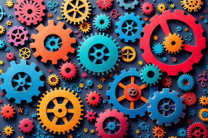 Colorful Interlocking Gears a Visual Symphony of Teamwork Processes and ...