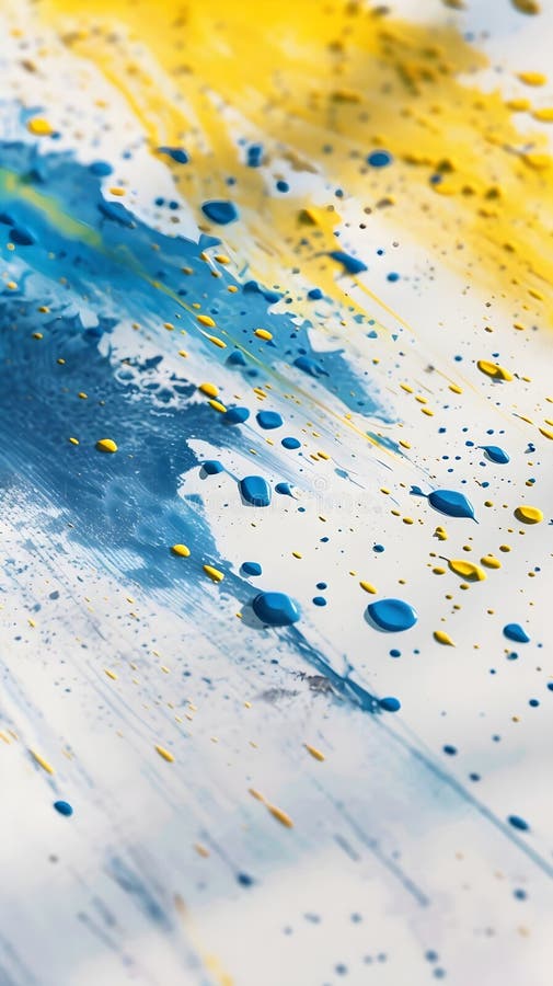 Colorful Blue and Yellow Splash on White Surface Stock Illustration ...