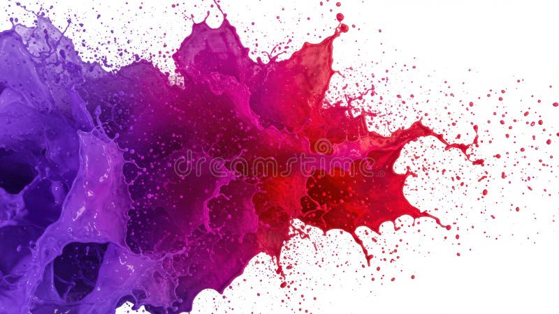 Purple and Red Paint Splash Stock Illustration - Illustration of leaf ...
