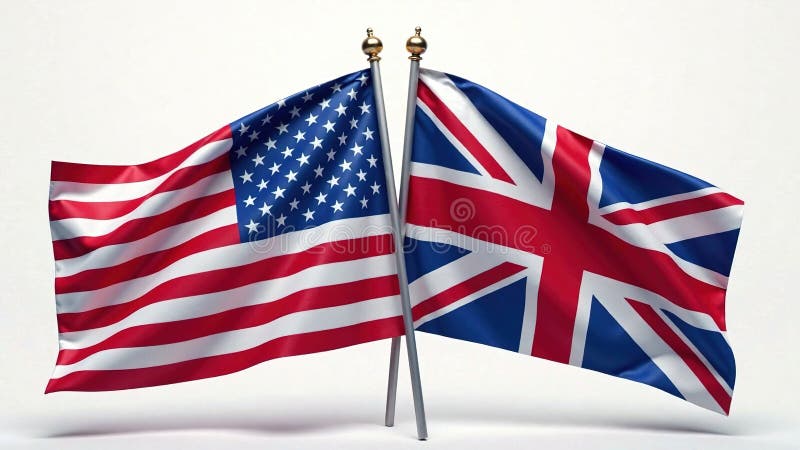 Powerful Image of US and UK Flags a Symbol of Strong International ...