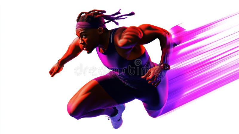 AI-Generated Sprinter in Motion Stock Illustration - Illustration of physique, training: 372929130