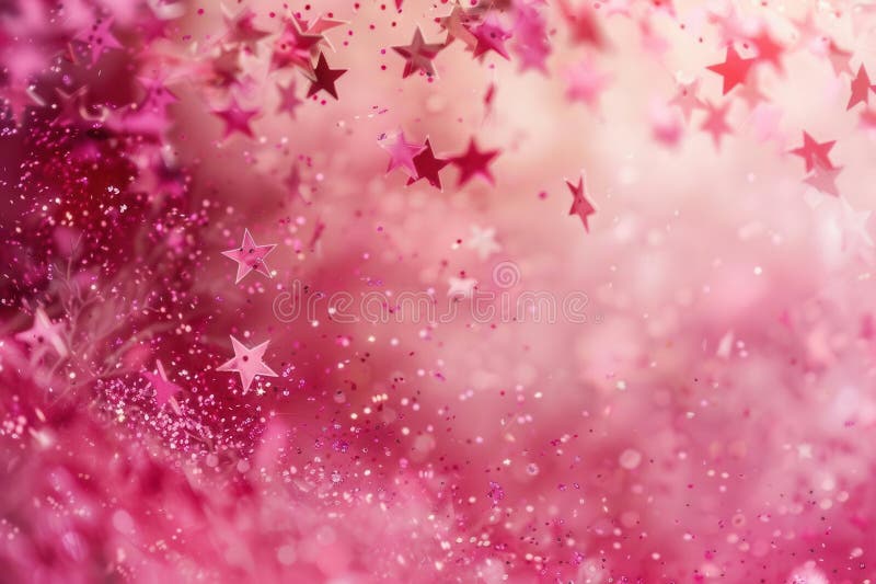 Glowing Pink Star Background. Abstract Space-themed Concept Stock ...