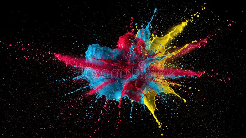 CMYK Color Explosion stock illustration. Illustration of poster - 373475844