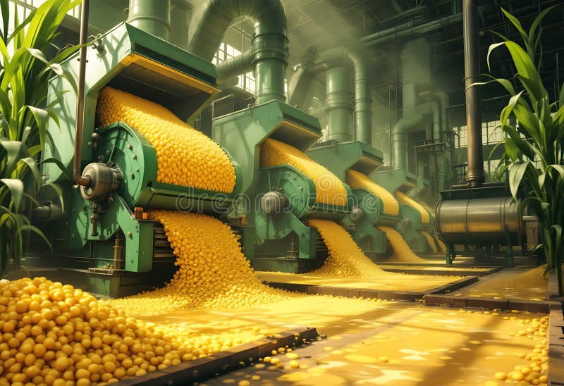 Corn Processing Plant Industrial Corn Grain Production Stock ...