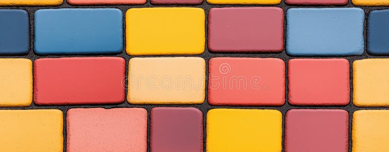 Colorful Block Pattern Brick Texture Abstract Background Geometric ...